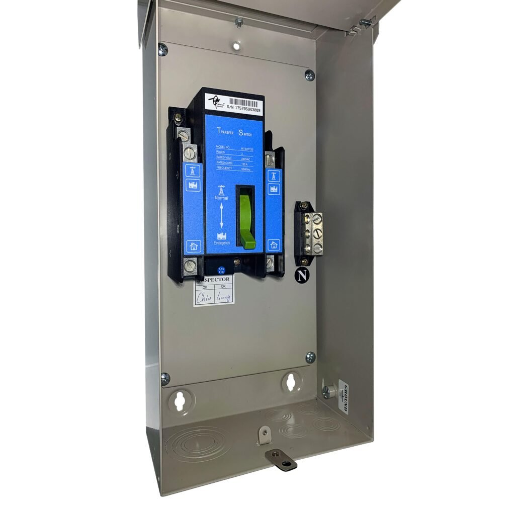 2 pole | 125 Amps | Manual Transfer Switch | MTS2P125-ENCL | Thunder Parts.